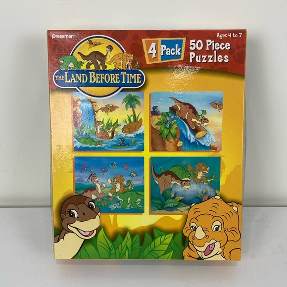Pressman | Toys | Sealed Vintage Land Before Time Puzzles Set Of 4 ...